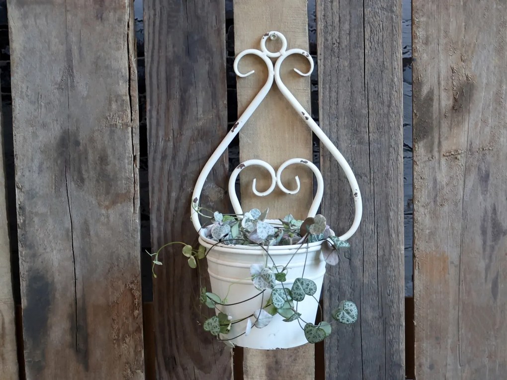 Bílý nástěnný obal na květináč Planter white - 20*17*34cm