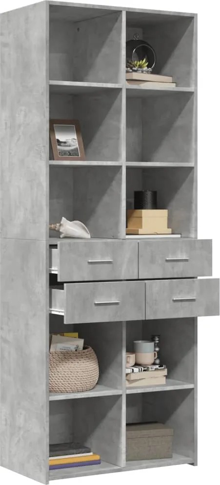 Skříň highboard betonově šedá 70x42,5x185 cm kompozitní dřevo 3281465