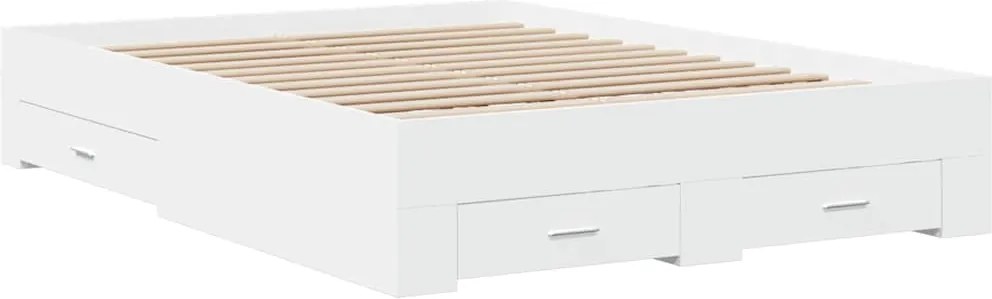 Rám postele se zásuvkami bílý 120 x 200 cm kompozitní dřevo 3280391