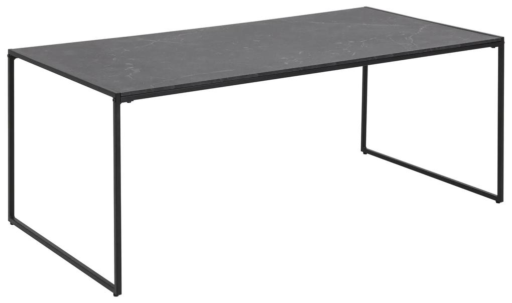 Konferenční stolek Obdélníková deska Mramorový vzor Černý BONEY