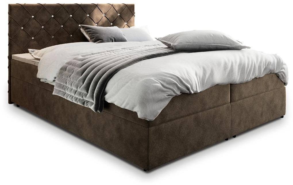 MSL Kontinentální čalouněná postel RIVOL (160 x 200 cm) Barva látky: MAGIC VELVET 2221