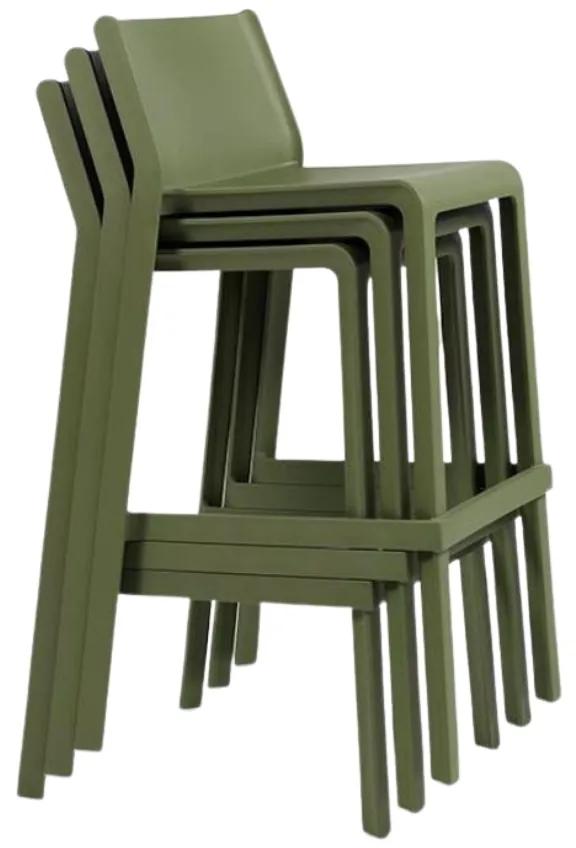 Nardi Zelená plastová barová židle Trill 76 cm