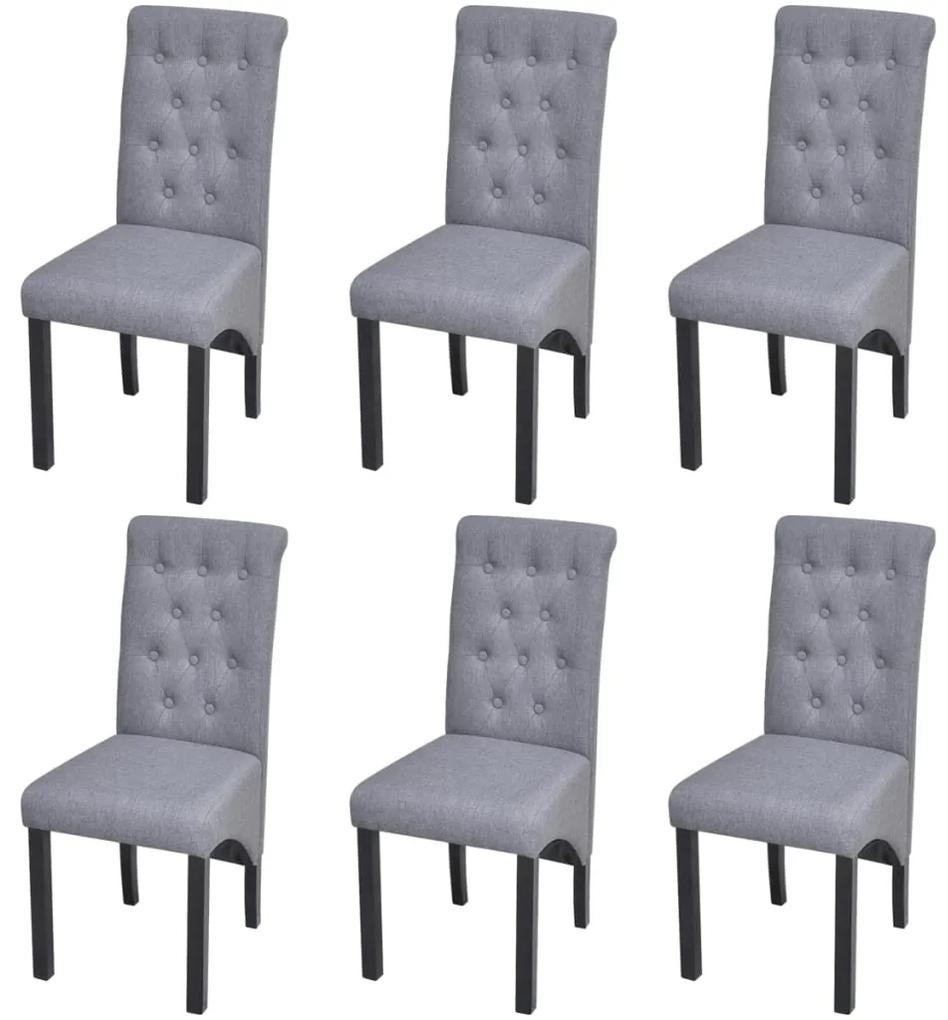 272246 vidaXL Jídelní židle 6 ks světle šedé textil