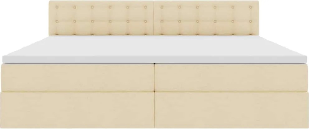 Postel s úložným prostorem a matrací Krémová 200 x 200 cm Samet 3370660