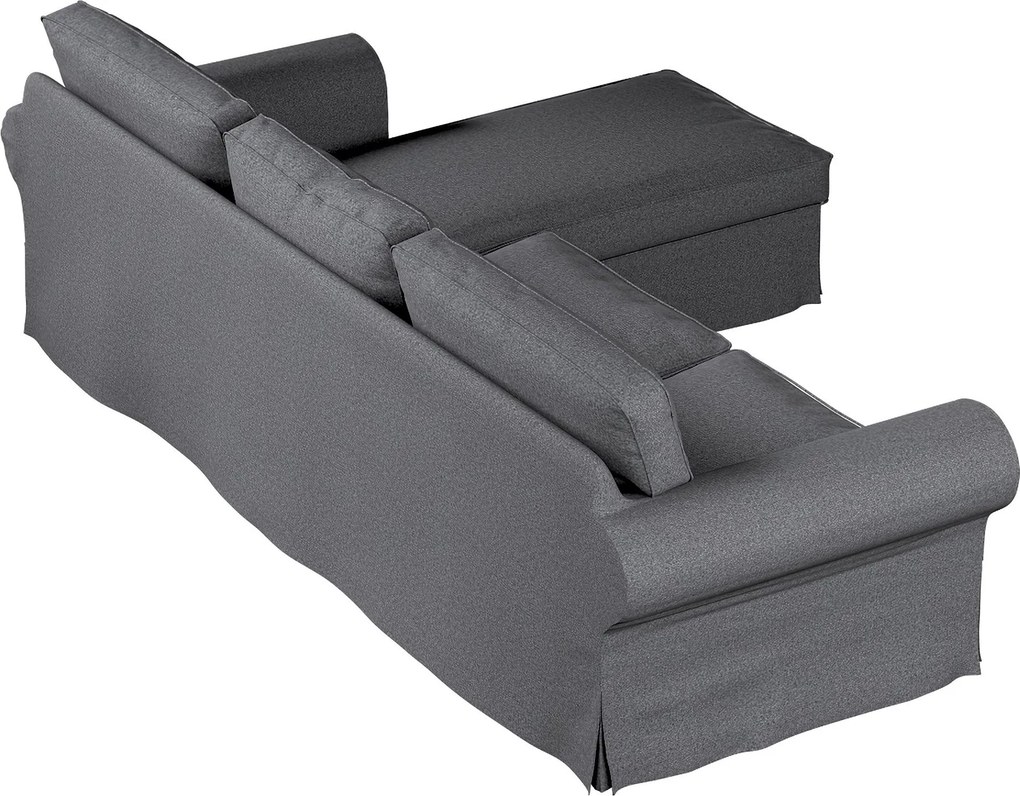 Potah na pohovku IKEA Ektorp 2-místná s lenoškou barva šedá látka pletený vzor