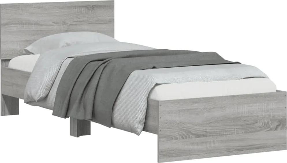 vidaXL Rám postele s čelem 75 x 190 cm kompozitní dřevo [838664] Barva: dub sonoma