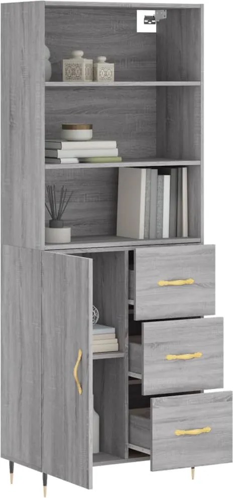 Skříň highboard šedá sonoma 69,5 x 34 x 180 cm kompozitní dřevo 3189427