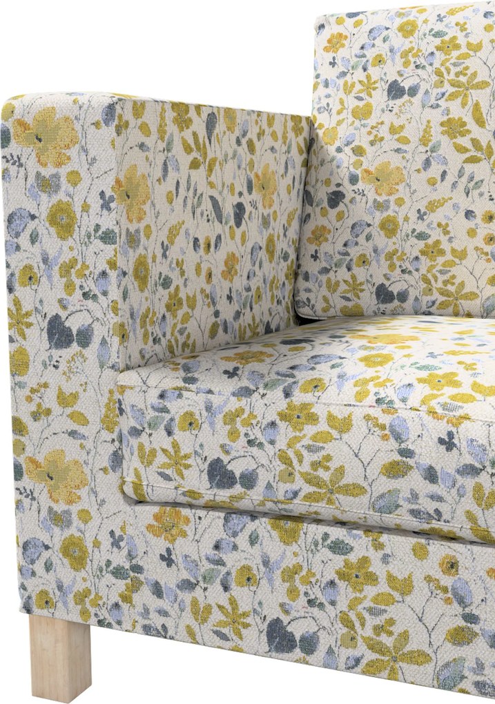Potah na pohovku IKEA  Karlanda 3-místná nerozkládací, krátký barva žlutá látka pletený vzor, vzorované