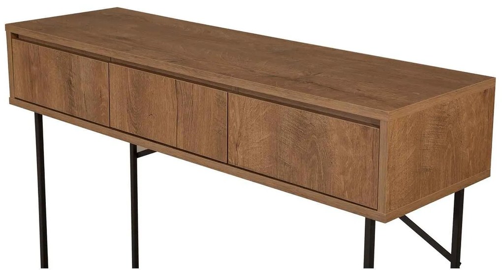 Designová konzole Raivis 120 cm vzor ořech