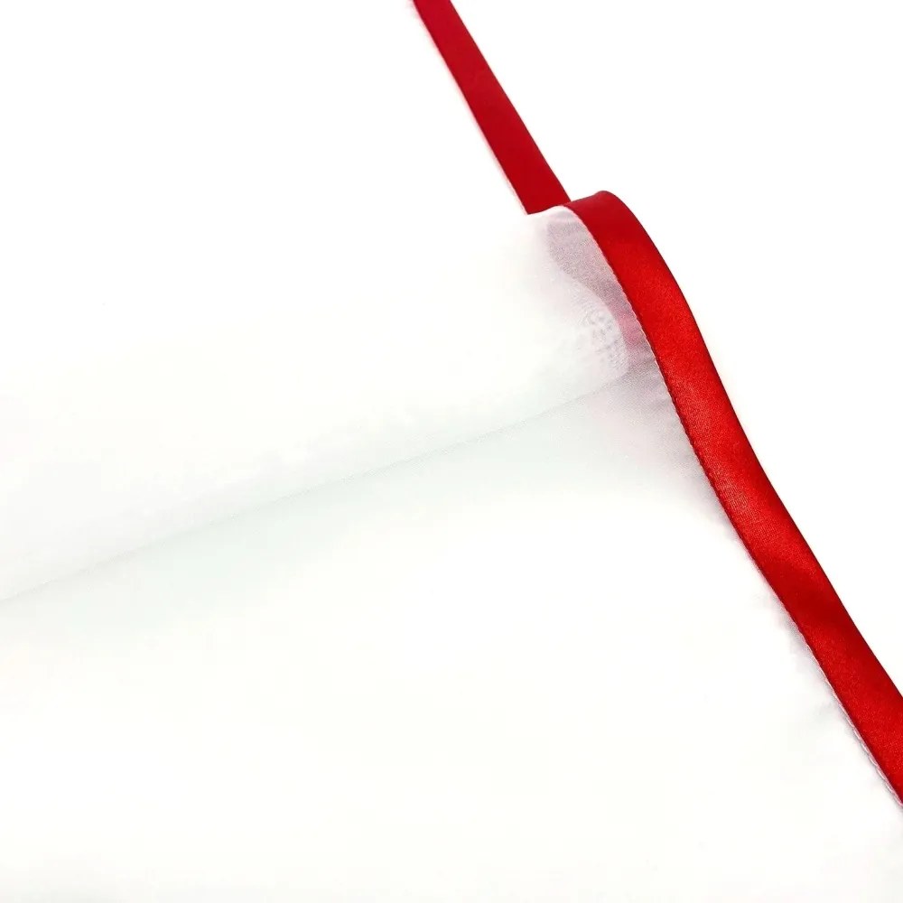 Hotová záclona voál se saténovou stužkou - červená 110x300 cm