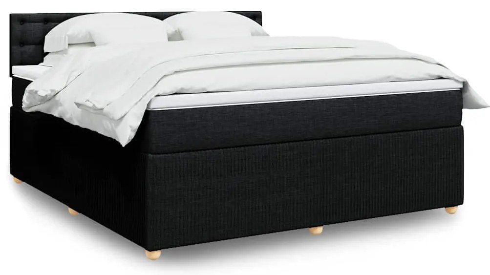 Box spring postel s matrací černá 180x200 cm textil 3289851
