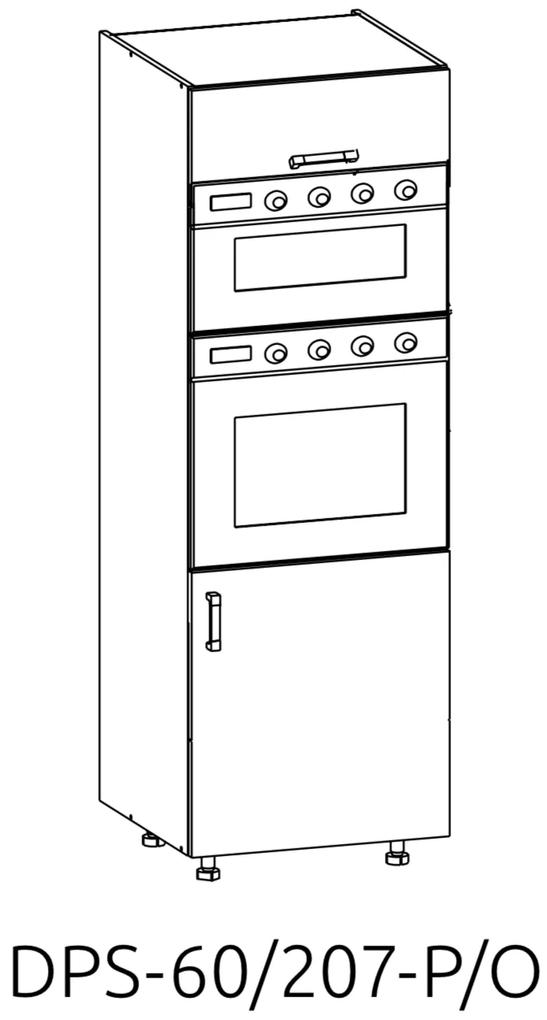Spodní kuchyňská skřínka Verdi pro vestavné spotřebiče DPS-60/207-O Zvolte stranu: levé provedení, Barva korpusu skříněk: Bílá alpská, Zvolte barvu dvířek: Jasná šedá mat