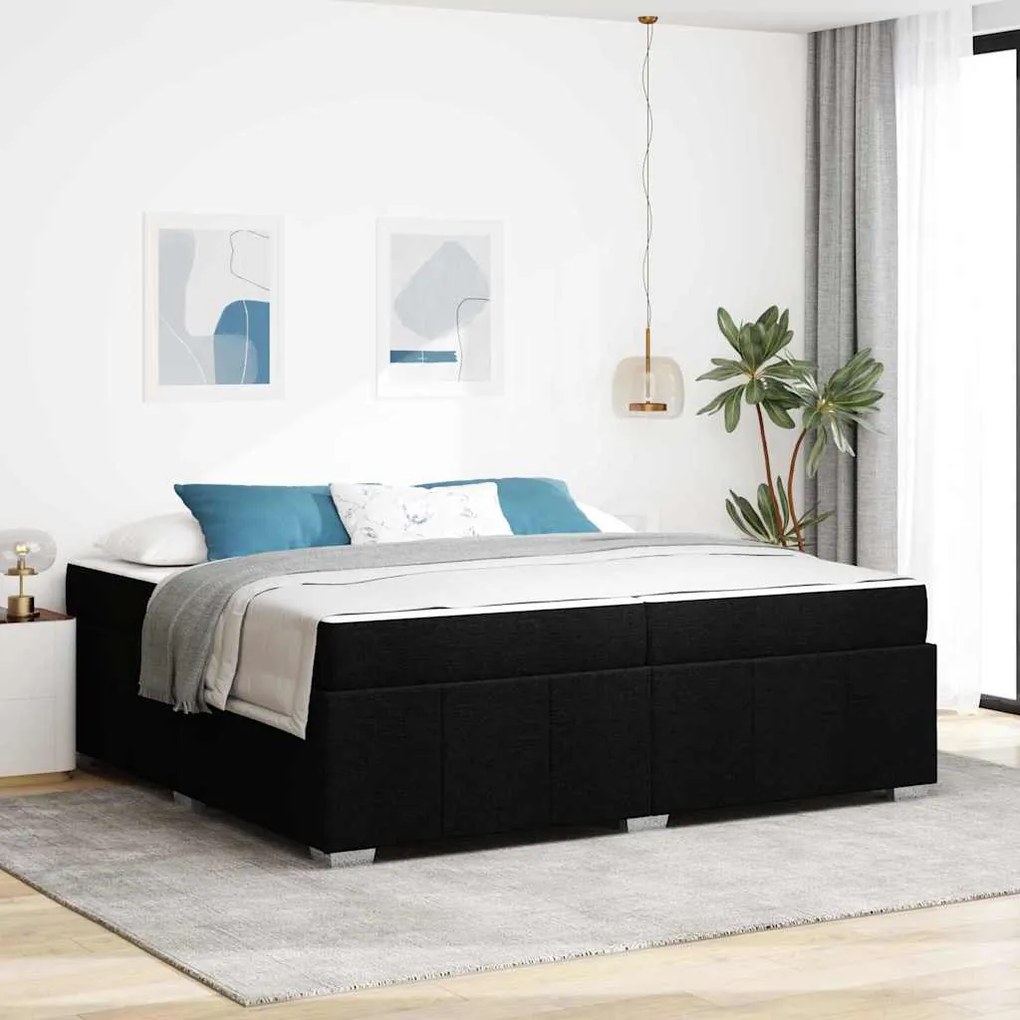Rám postele s matrací Černá 200 x 200 cm textil 3398309