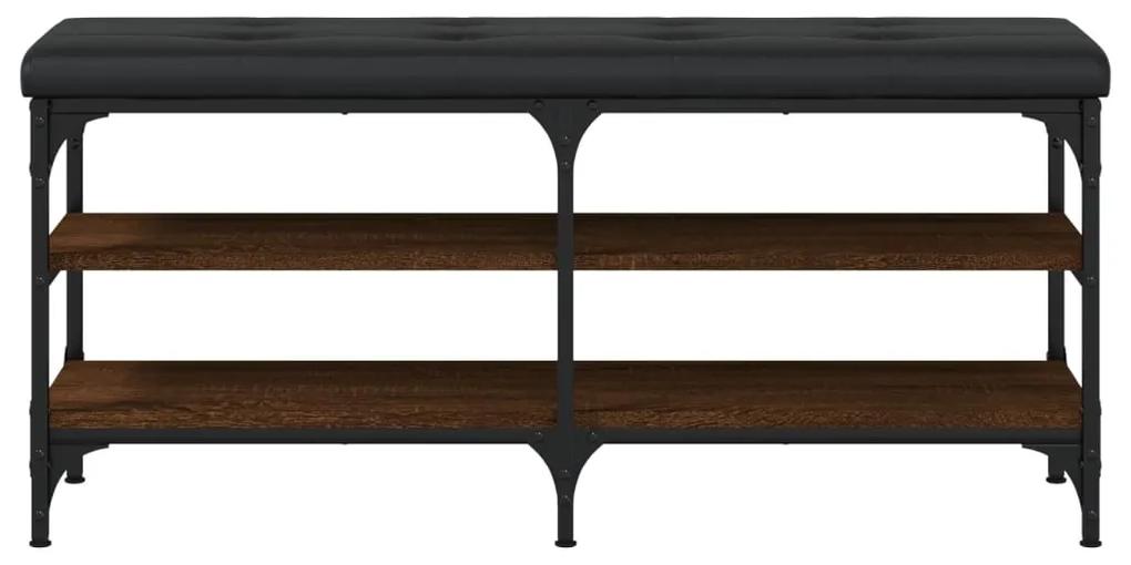 Lavice s botníkem hnědý dub 102 x 32 x 47 cm kompozitní dřevo - Default Title