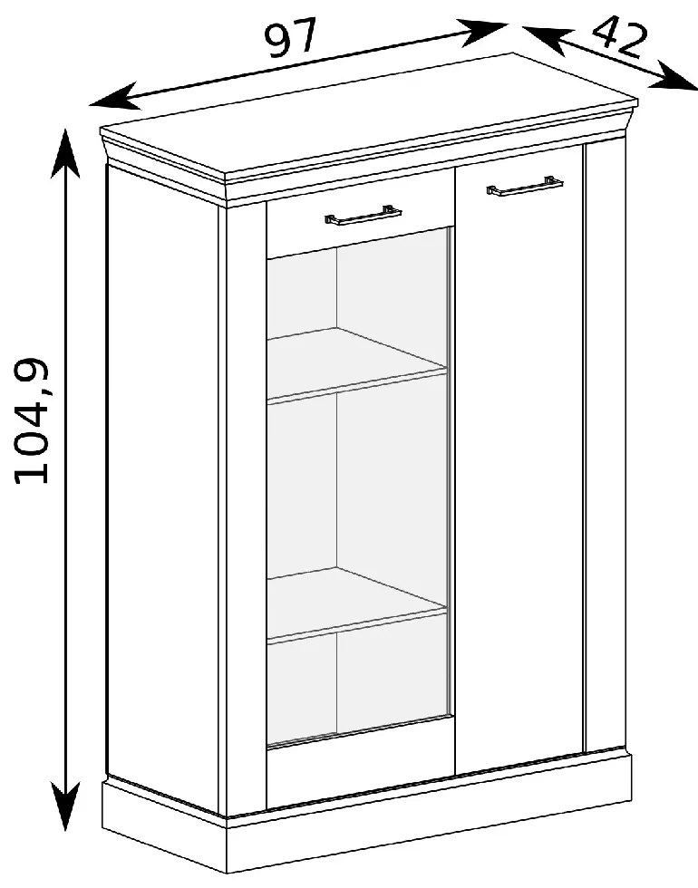 Obývací stěna Antica K | sestava A | 3 díly | kraft zlatý