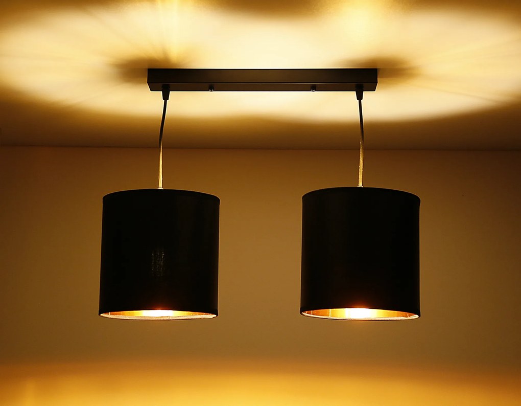 Černo-měděný závěsný lustr Candida pro žárovku 2x E27  - Candellux