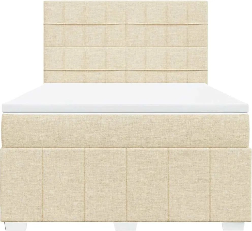Box spring postel s matrací krémová 140x190 cm textil 3291668
