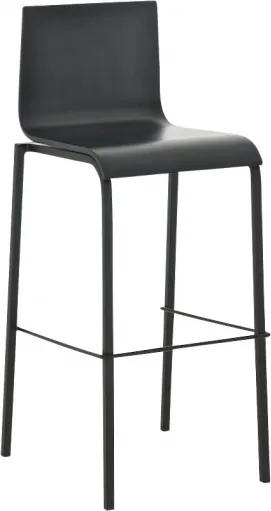 Barová židle Brainy, překližka, výška 76 cm, černá-černá matná