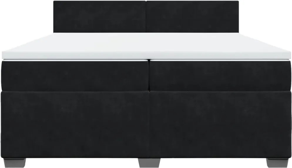 Box spring postel s matrací černá 200x200 cm samet 3288698