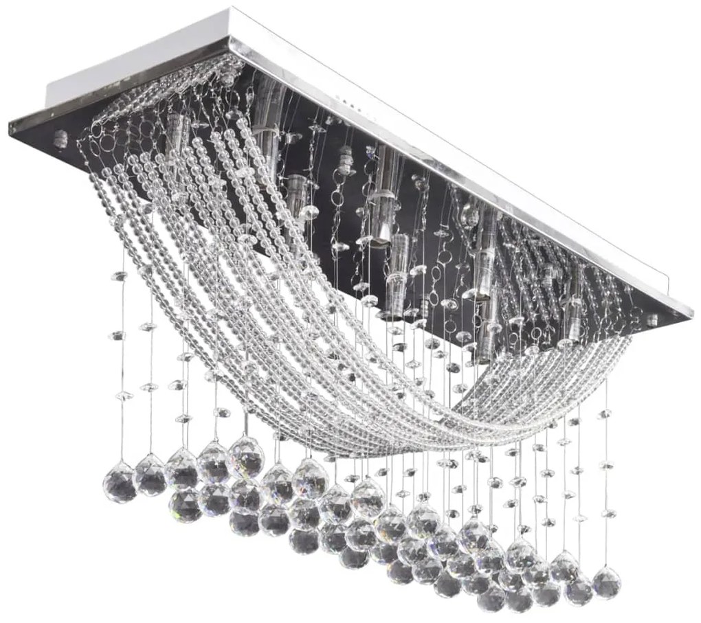 Bílé stropní svítidlo s křišťálovými ověsky, pro 8 žárovek G9, 29 cm 241391
