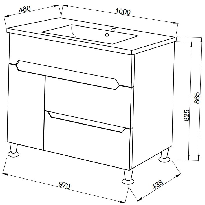 Lavedo Marco Bolero 100 koupelnová skříňka s umyvadlem