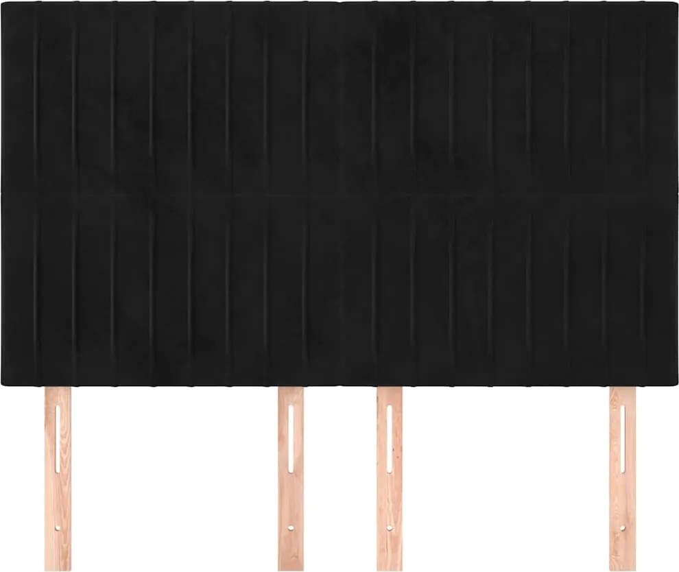 Čelo postele černé 144x5x118/128 cm sametové 3116620