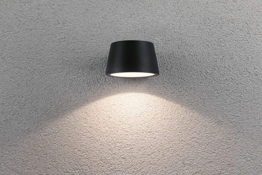P 94452 Venkovní nástěnné svítidlo Capea černá IP44 6W 230V teplá bílá - PAULMANN