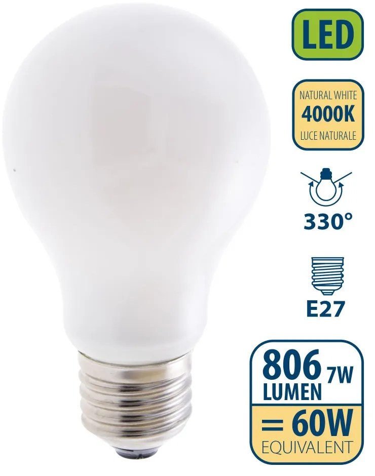 VELAMP OPAL FILAMENT žárovka 7W, E27, 4000K