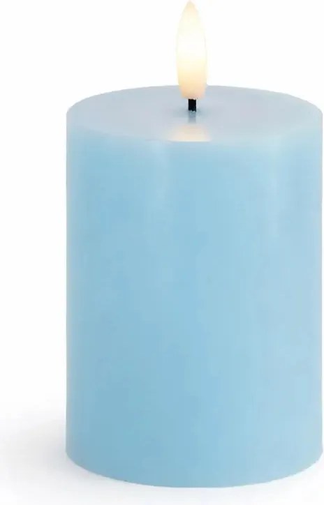 LED svíčka na baterii vosková Sille, světle modrá, Ø 7,5 × 10 cm
