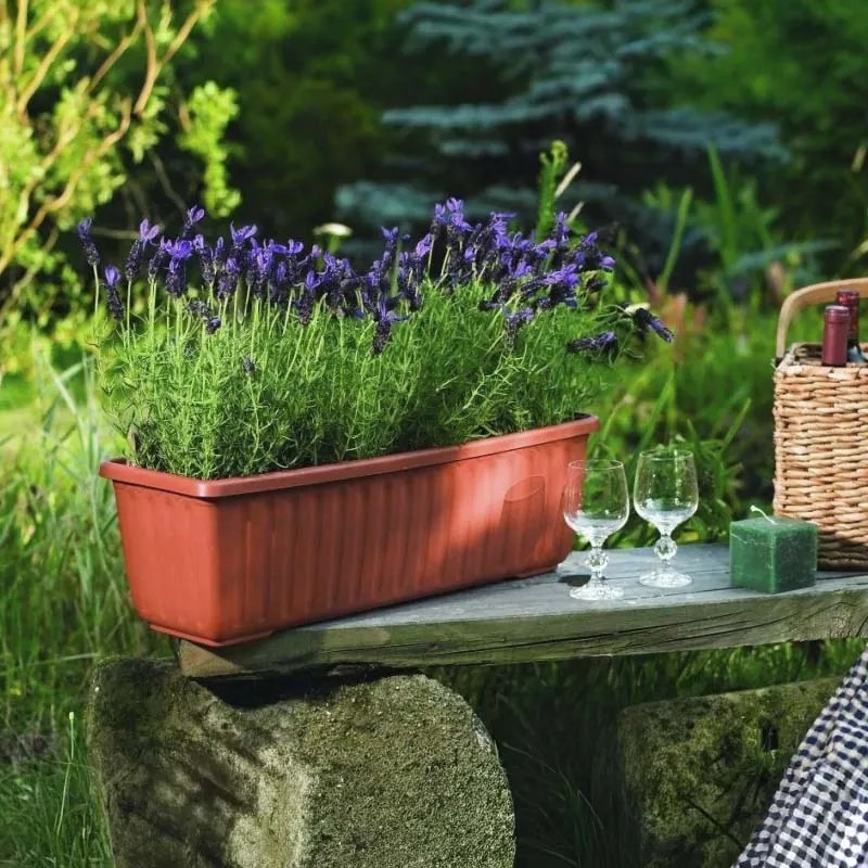 Samozavlažovací truhlík Siesta LUX terakota 80 cm
