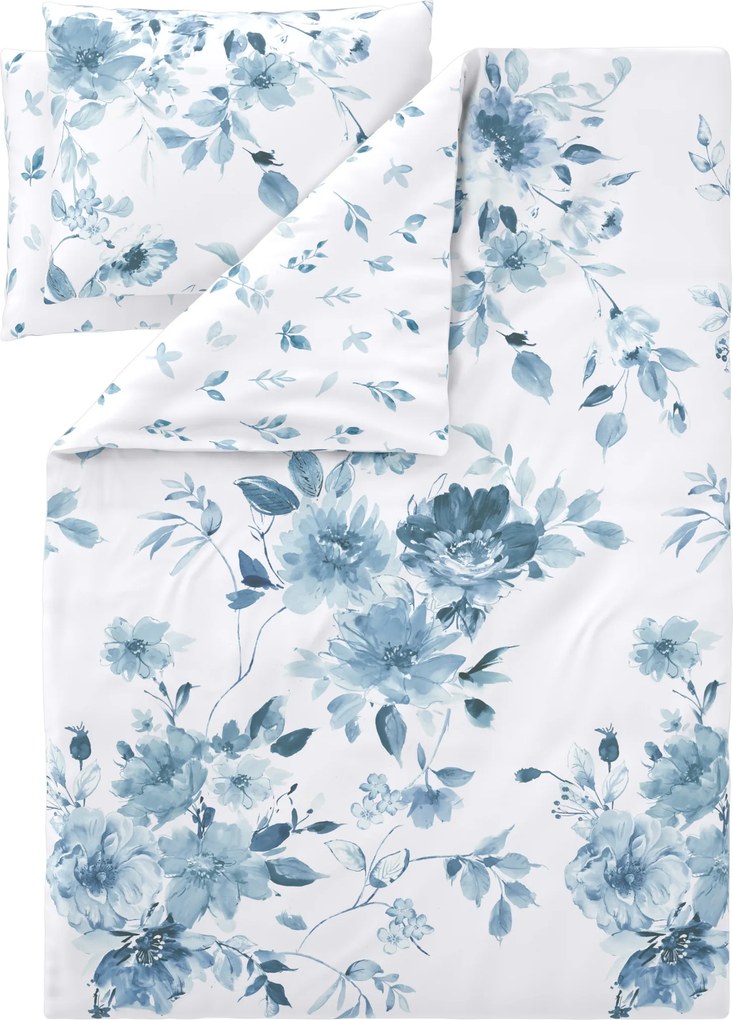 Livarno® Ložní povlečení Renforcé, 240 x 220 cm, 70 x 90 cm (bílá/modrá)