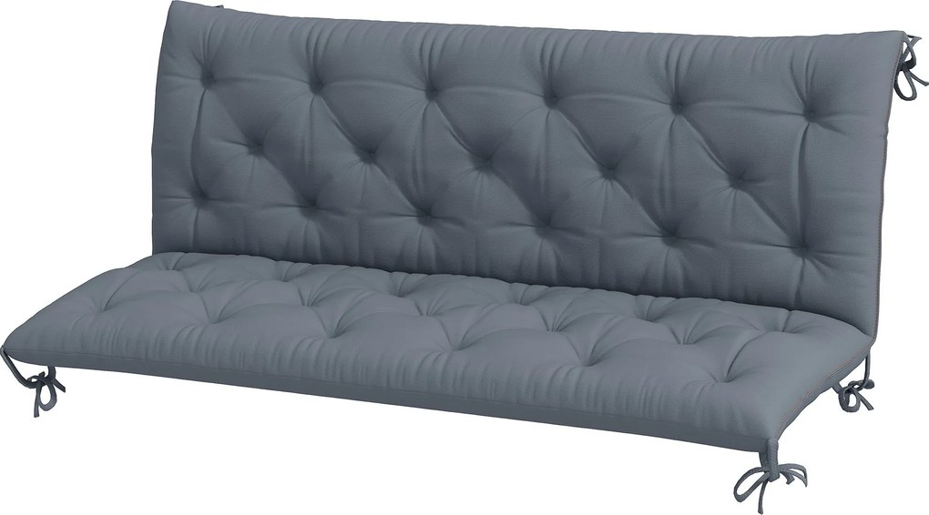 Outsunny zahradní lavice zahradní nábytek hollywoodská houpačka sedák opěradlo polštářek 150x98x8cm bavlna tmavě šedá pro pohodlí na zahradě