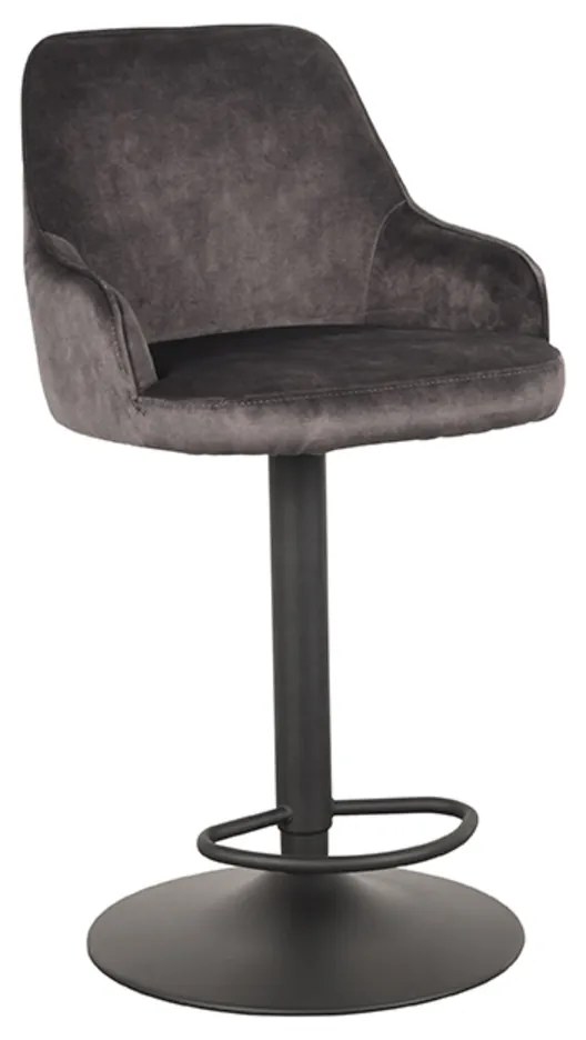 LABEL51 sametová barová židle FENDER antracit CM-55.024