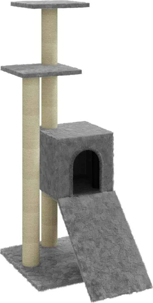 Škrabadlo pro kočky se sisalovými sloupky světle šedé 92 cm 171513