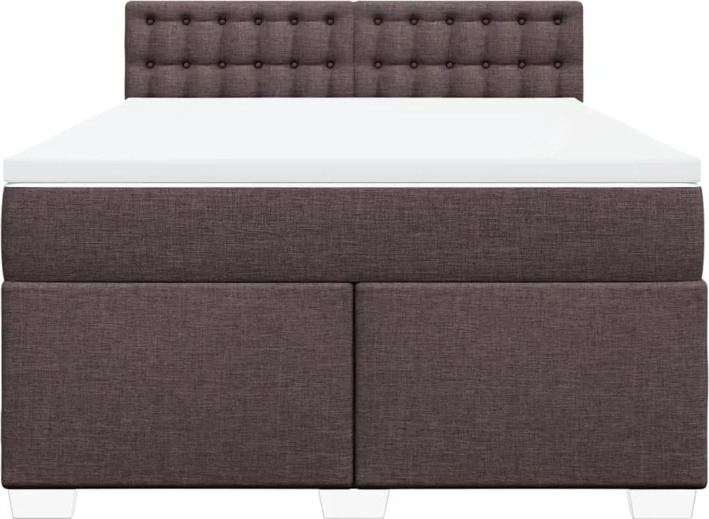 Box spring postel s matrací tmavě hnědá 140x200 cm textil 3285928
