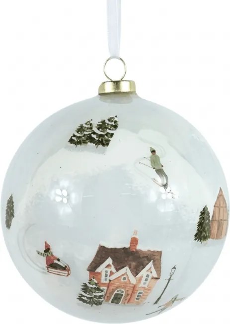 Vánoční ozdoba WINTERLY 8 cm, bílá