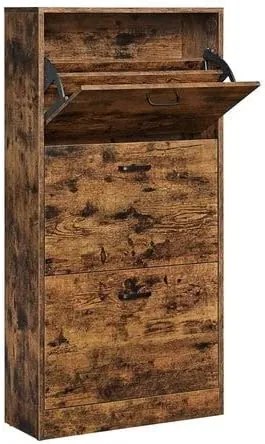 VASAGLE Vyklápěcí botník 60x24x120cm hnědý