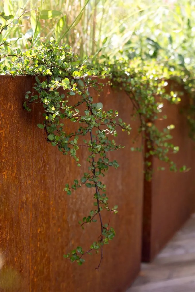 Truhlík MAXI, corten, šířka 100 cm, hnědý