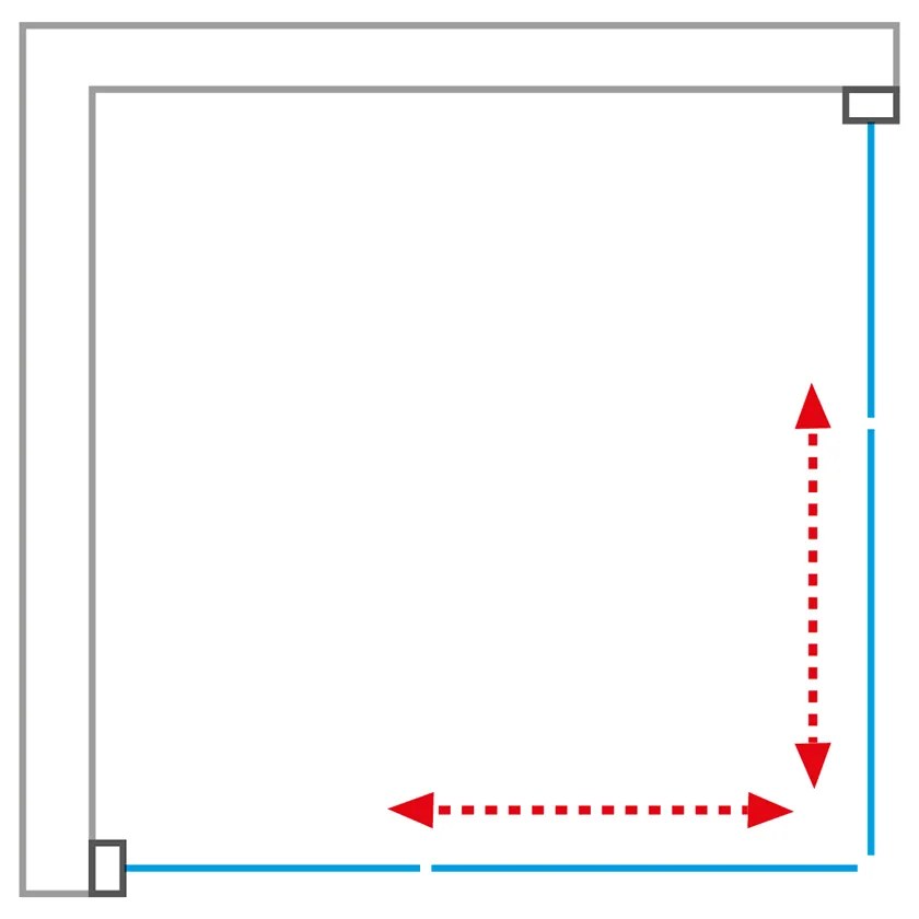 Roltechnik Outlet Čtvercový sprchový kout G4L+G4P - bez vaničky Varianta: šířka levých dveří: 80 cm, šířka pravých dveří: 80 cm - (G4L/80+G4P/80), Barva profilů a typ výplně: profily: stříbrná, výplň: transparent