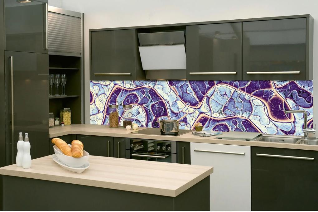 DIMEX | Fototapeta do kuchyně Imitace mramorové textury KI-260-285 | 260 x 60 cm | modrá, krémová