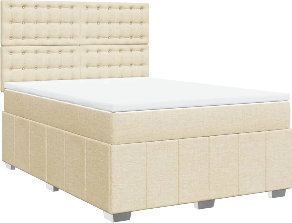 Box spring postel s matrací krémová 140x200 cm textil 3294010