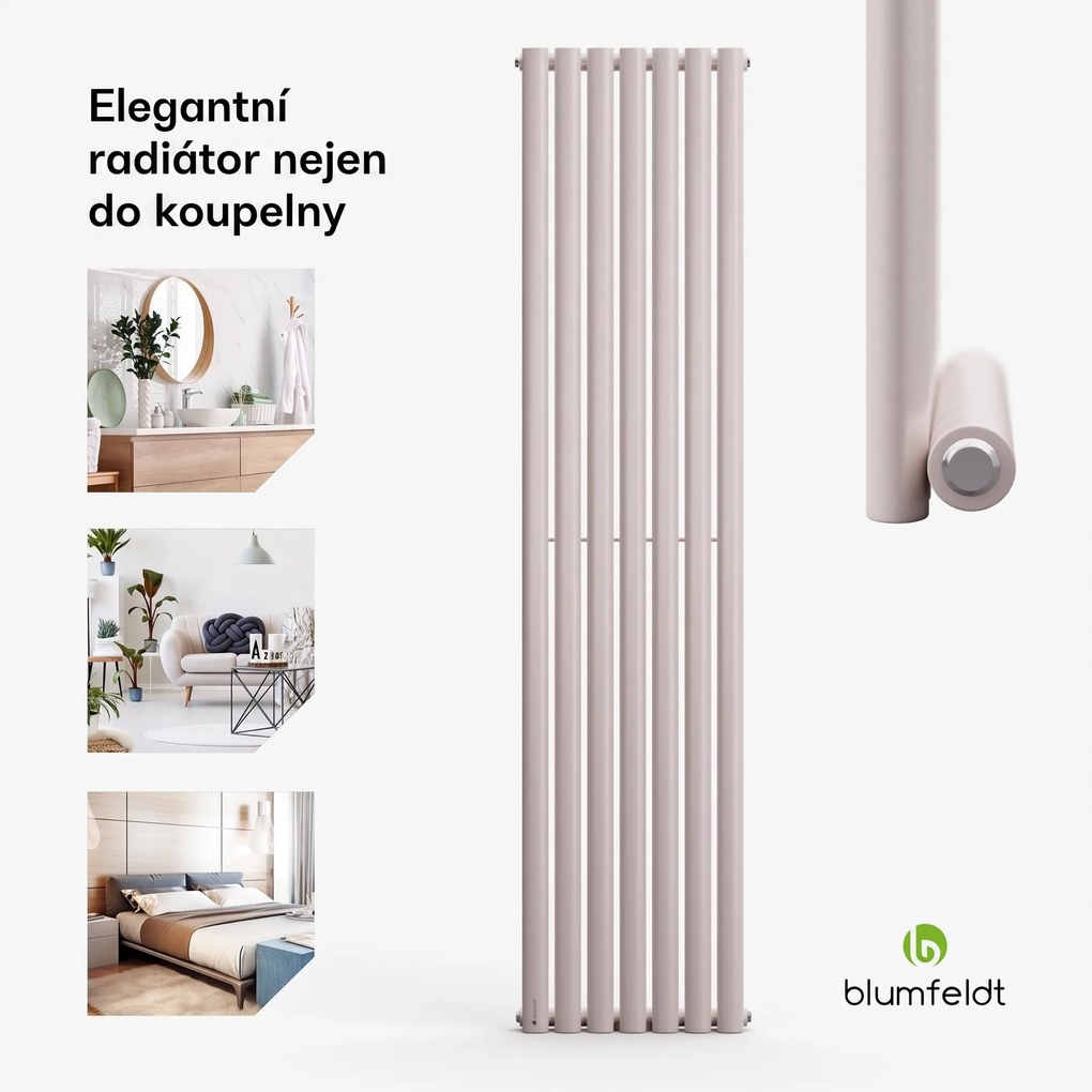 Blumfeldt Tallheo, 41 x 180, radiátor, koupelnový radiátor, trubkový radiátor, 691 W, teplá voda, 1/2