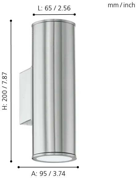 Eglo 94107 - LED venkovní osvětlení RIGA 2xGU10/3W/230V IP44