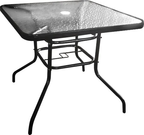TRENDIE Zahradní stolek se sklem 80x80cm