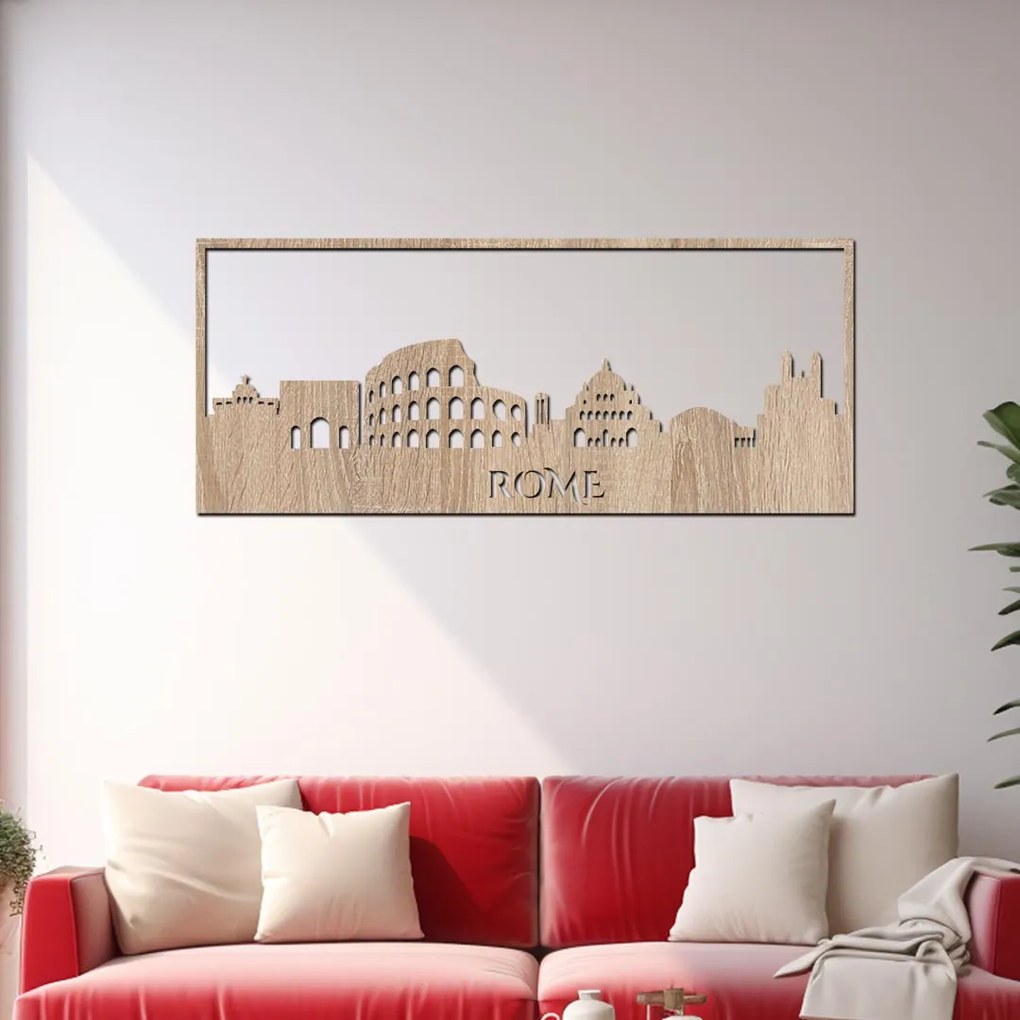 Dřevěná dekorace na zeď ŘÍM Rozměry (cm): 40x11, Barevný vzor: Javor