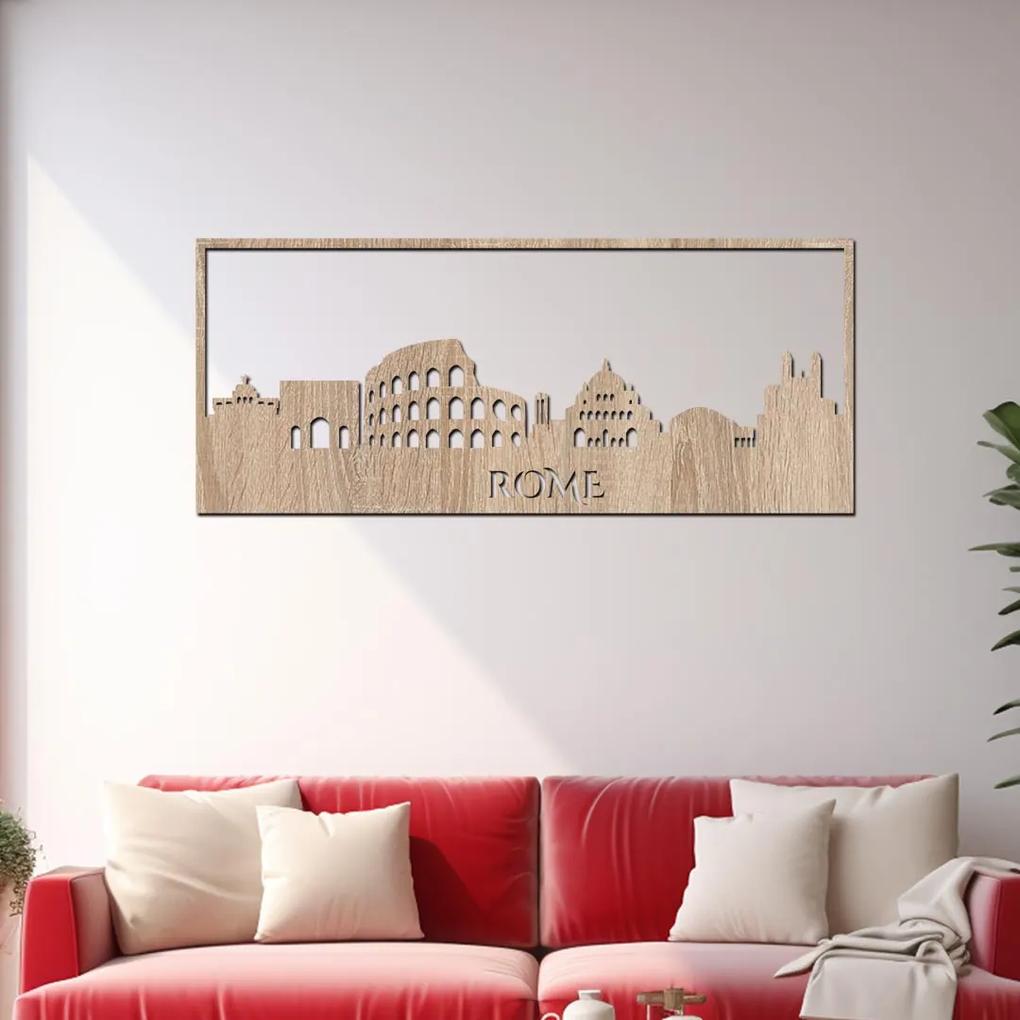 Dřevěná dekorace na zeď ŘÍM Rozměry (cm): 40x11, Barevný vzor: Šedá