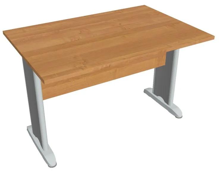 Stůl jednací rovný 120 cm - Hobis Cross CJ 1200 Dekor stolové desky: olše, Dekor lamino podnože: olše, Barva nohou: Stříbrná