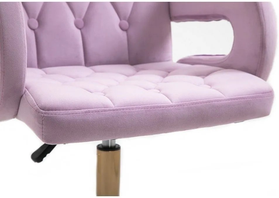 LuxuryForm DESIGN Otočná židle BOSTON VELUR na stříbrné podstavě s kolečky - levandule