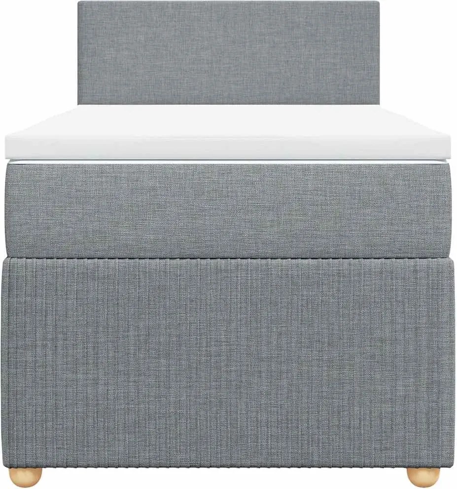 Box spring postel s matrací světle šedá 80 x 200 cm textil 3289576