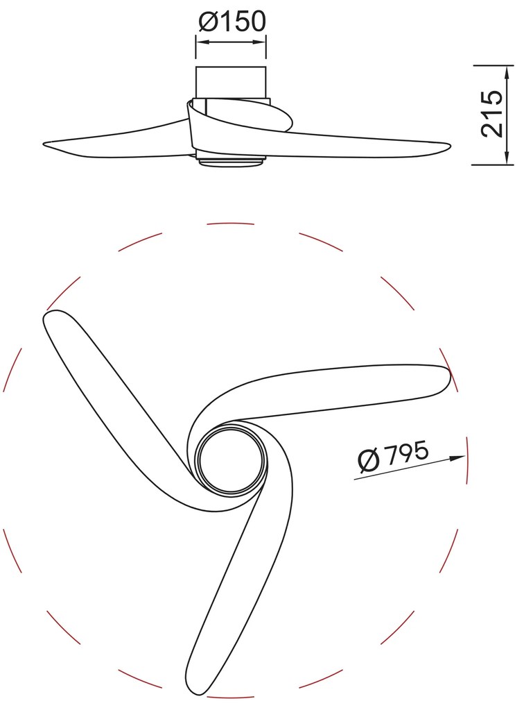 Matra 9061 Groenland XS, lopatkový ventilátor se svítidlem a dálk. ovladačem, LED 24W 2700-5000K, bílá, průměr 79,5cm